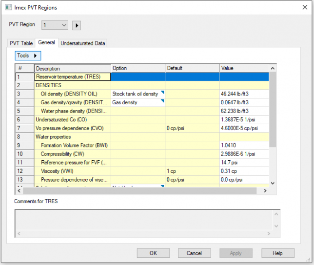 操作指南（58）：输入其他 PVT 区域属性（IMEX） – Learn CMG